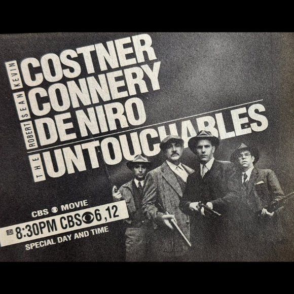 TV Guide | Art | The Untouchables Movie Print Ad 992 Kevin Costner Sean ...